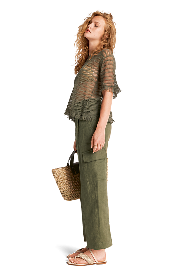 Riani Linen Cargo Pant – The One & Only Shoes, Clothing and Accessories